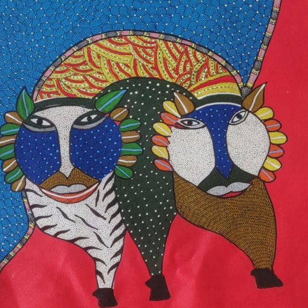 Two faced Bade Dev - Gond Painting & Artwork - Tribal Art India