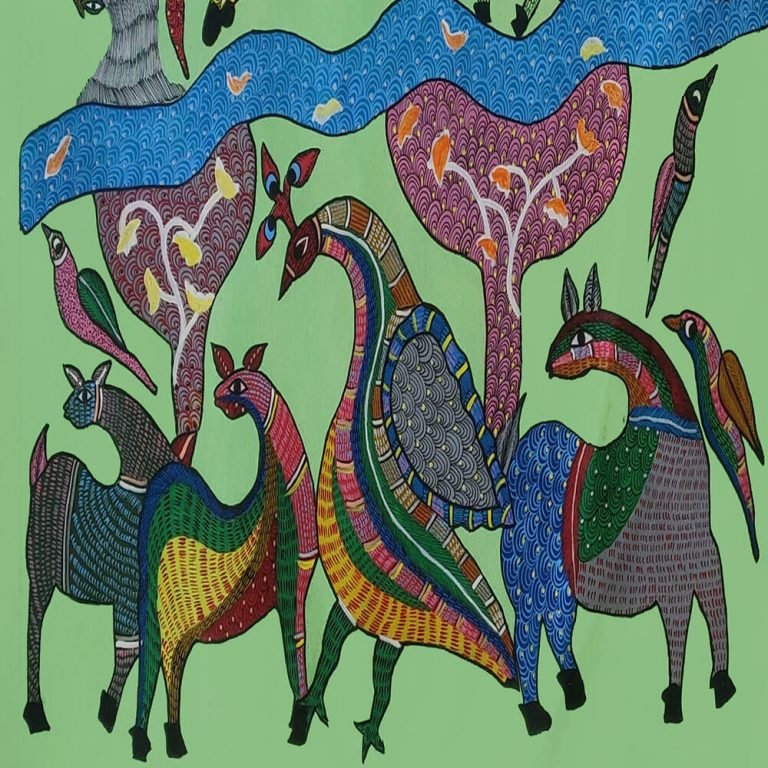 Forest Life - Gond Painting & Artwork - Tribal Art India
