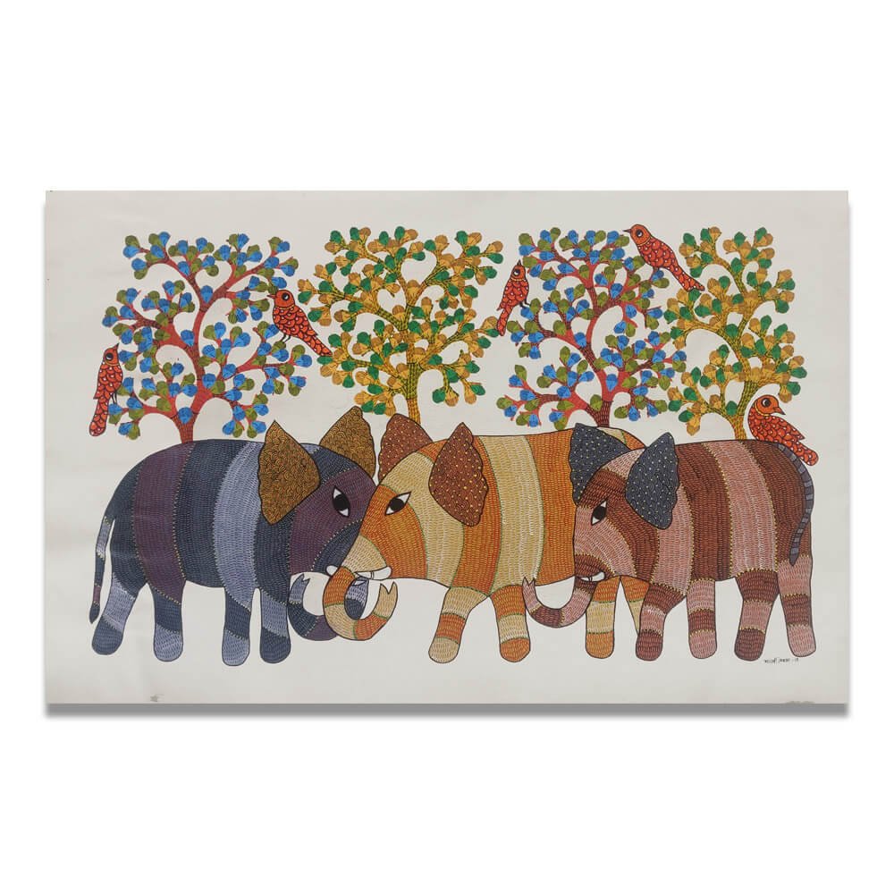 Elephant Paintings Archives - Tribal Art India